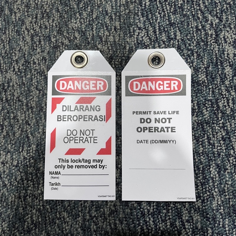 VSAFEMKT LOTO Tag (lock out tag out) heavy duty (W70 x H150mm)Loto ...