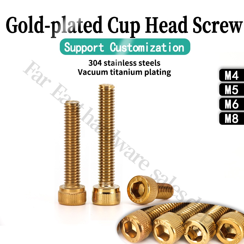 304 Titanium Hexagon Socket Head Screw Titanium Bolts M6x15 20 25 30 35 ...