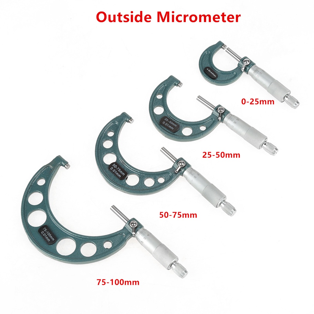 outside micrometer 0-25mm/25-50mm/50-75mm/75-100mm Metric Gauge Vernier ...