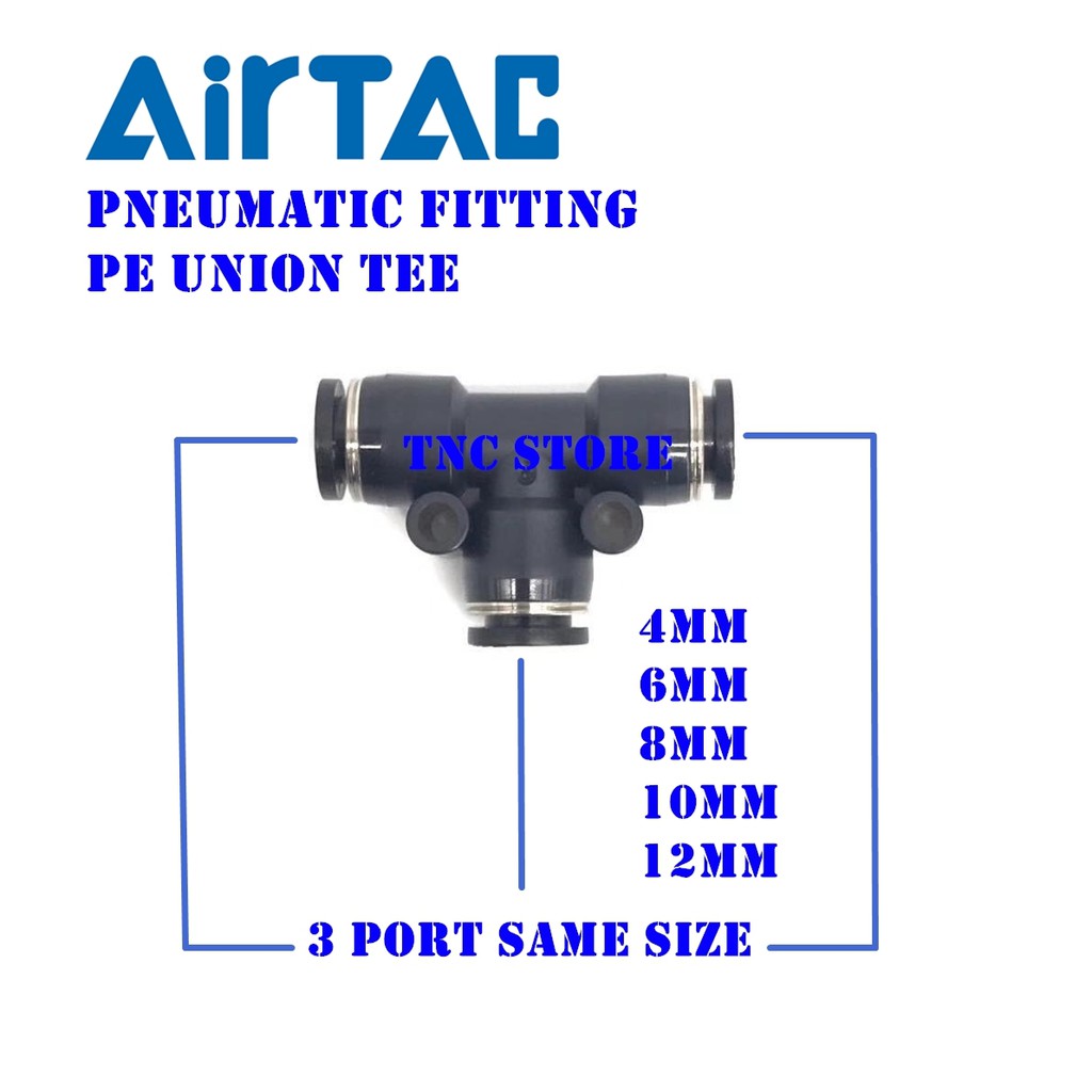 AirTac Pneumatic Fitting PE4D PE6D PE8D PE10D PE12D PE Union 4V210-08 ...