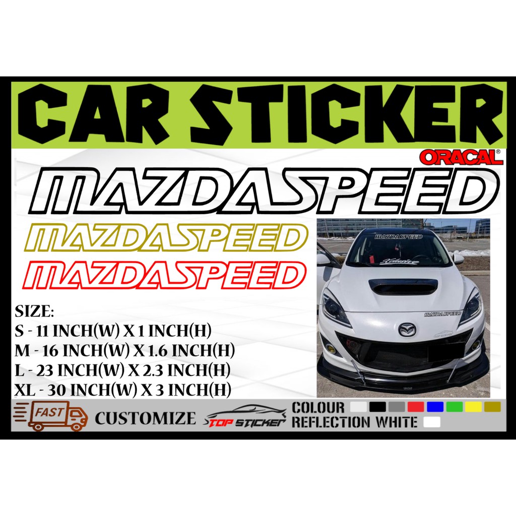 Mazdaspeed Type 2 Car Sticker Mazda 3 mps | Shopee Malaysia