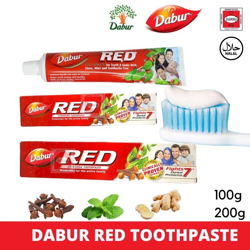 Dabur Red Ayurvedic Toothpaste 100g & 200g | Clinically Proven Formula | International Pack ...