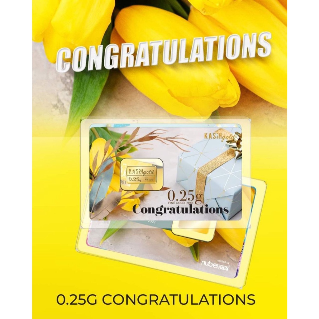 [GOLD BAR] 0.25G TEMA CONGRATULATIONS V3 @KASIH GOLD | Shopee Malaysia