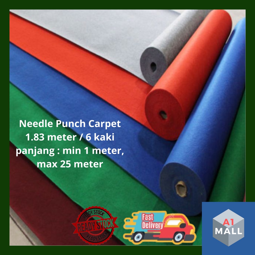 Needle Punch Carpet [ 1.83 meter / 6 kaki, panjang : min 1 meter, max ...