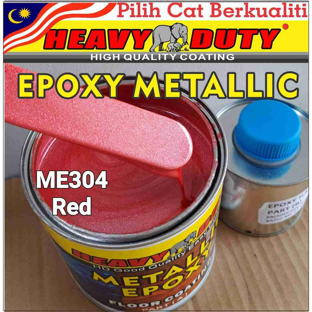 ME304 RED ( Metallic Epoxy Paint ) 1L METALLIC EPOXY FLOOR PAINT ...