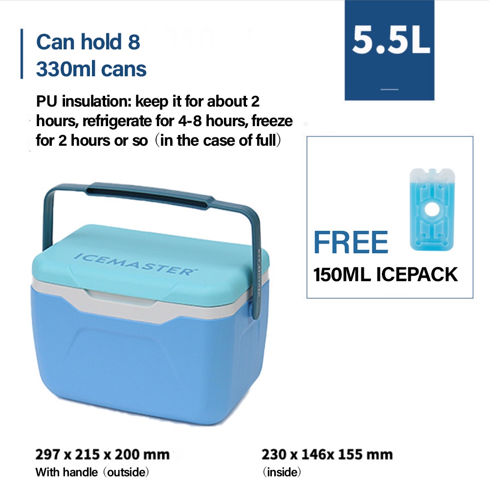 LDS 5.5L/14L/20L/26L Cooler Box Kotak Penyejuk FREE Freezer Ice Pek Ais ...