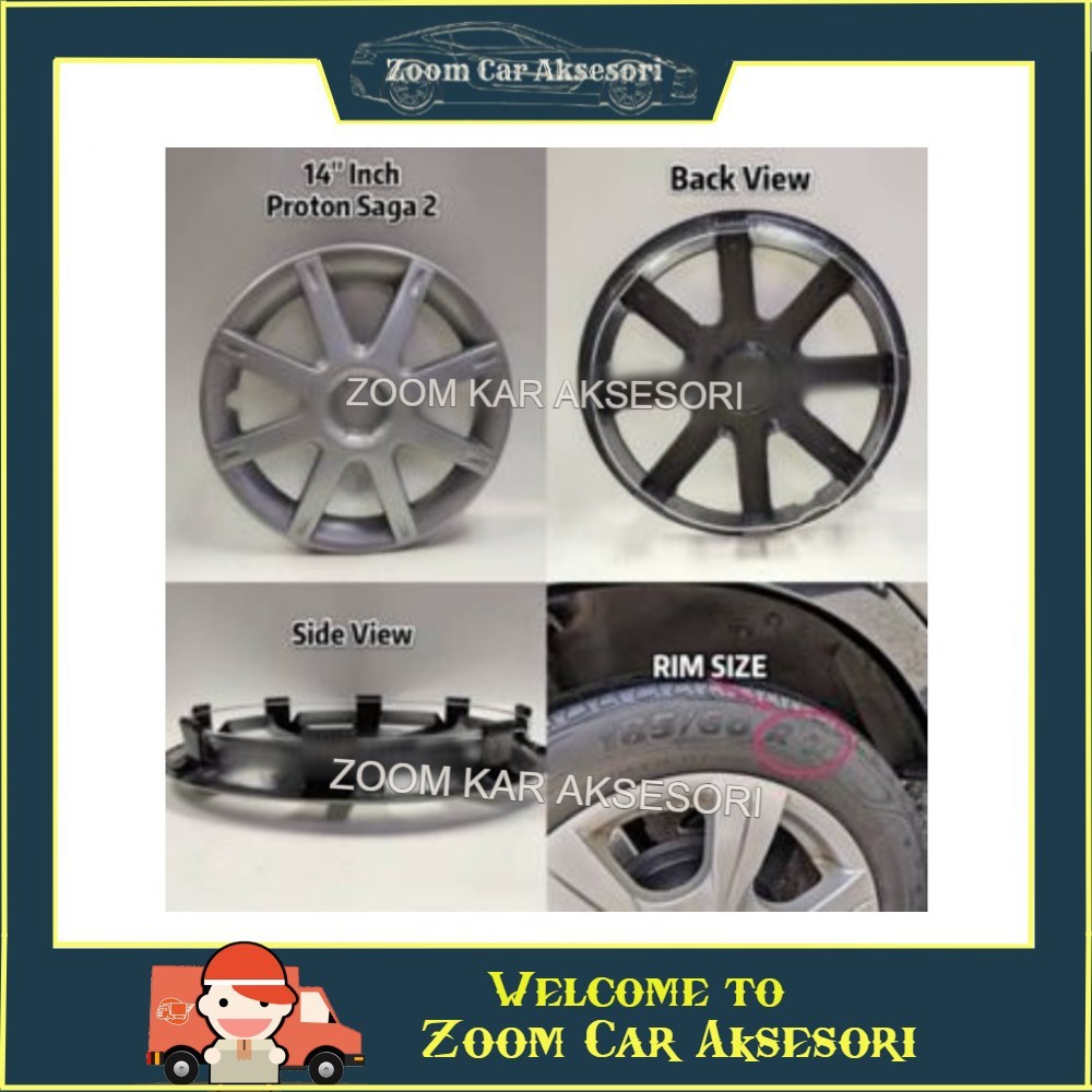 4pcs Proton Waja / Saga 2 / Myvi / Axia 14" Inch ABS Wheel Cover Rim ...
