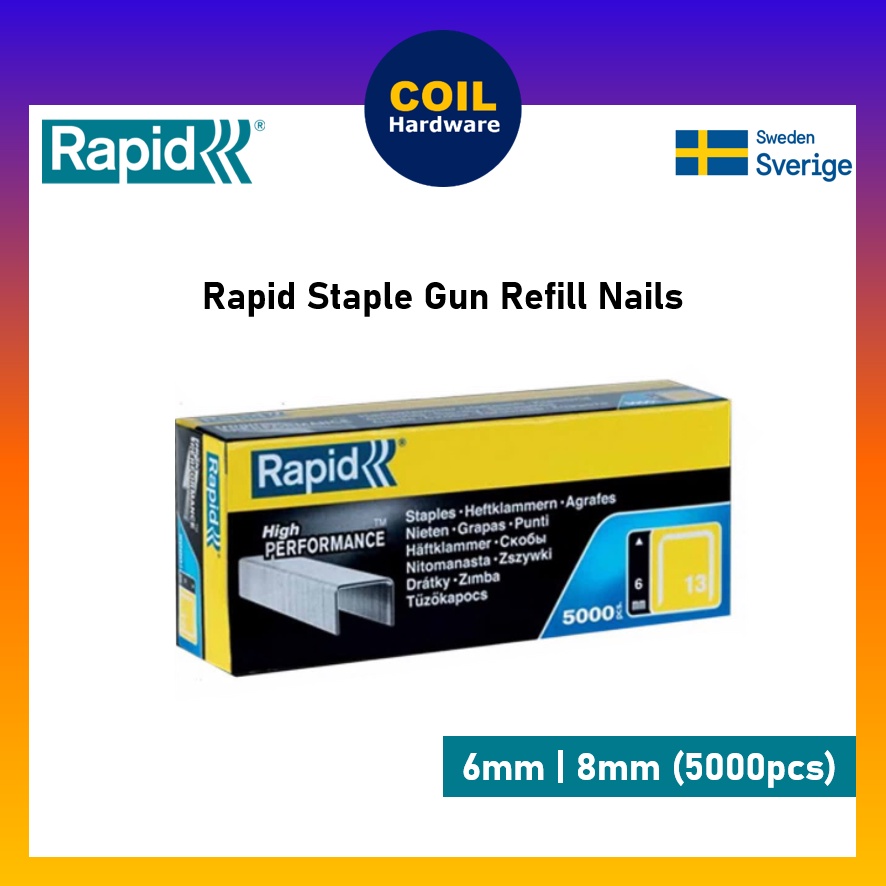 [5000 PCS] 6mm | 8mm RAPID23 Staple Gun Refill Nail | Bullet | 6mm ...