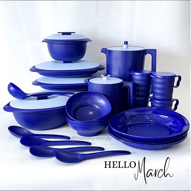 TUPPERWARE 💯 Full Set Royale Blue | Shopee Malaysia