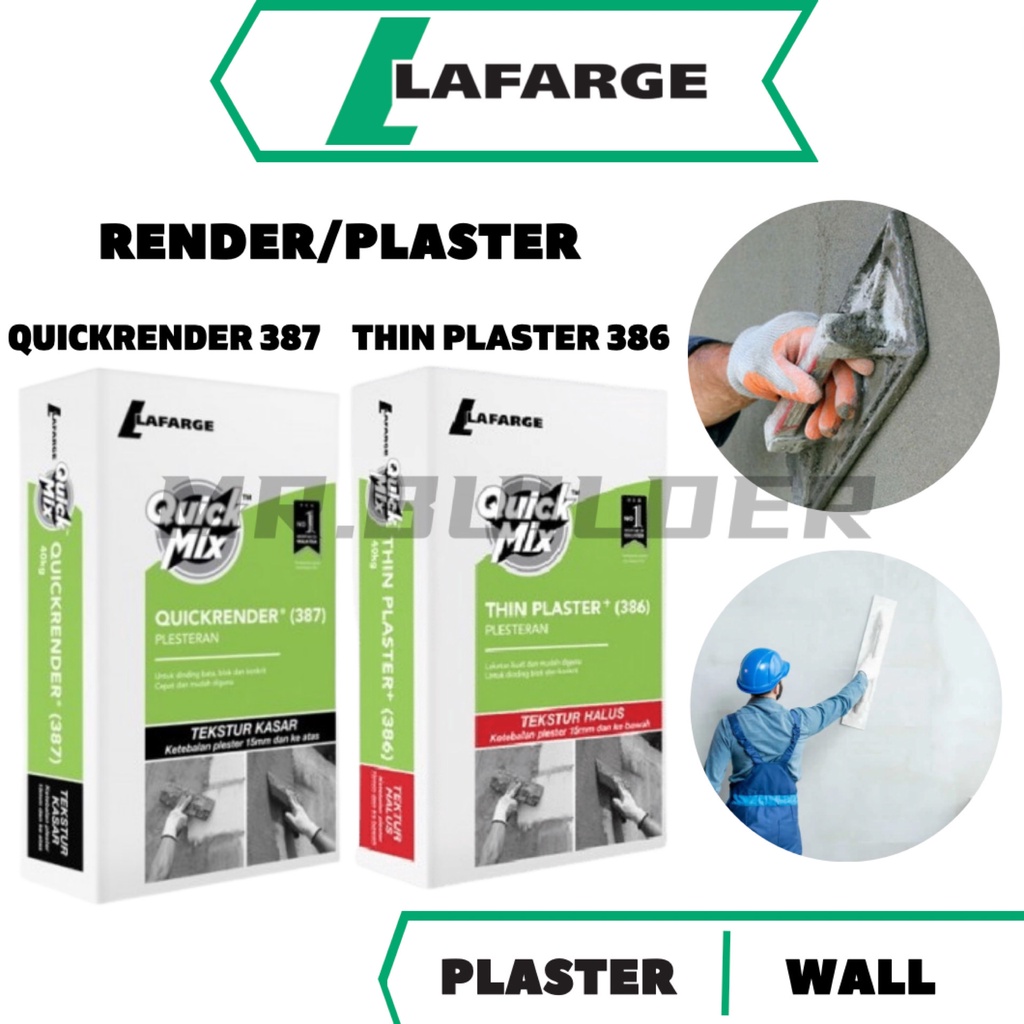 LAFARGE Quickrender 387 Thin Plaster 386 Plaster Ready-to-use Bricks ...