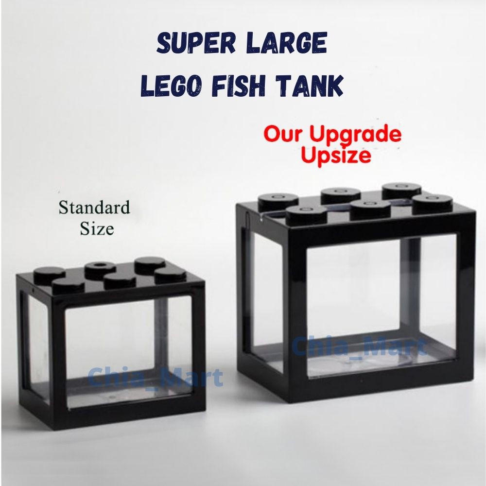 UPSIZE Super large Betta fish Lego Fish Tank LED Building block fish ...