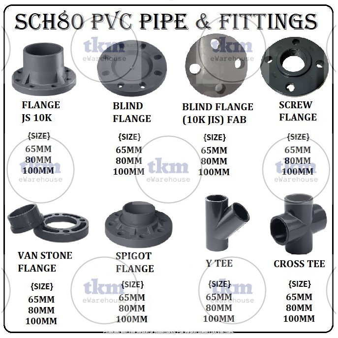 65MM/80MM/100MM PVC SCH80 PIPE & FITTINGS FLANGE JS 10K/BLIND/BLIND 10KJIS FAB/SCREW/VAN STONE ...