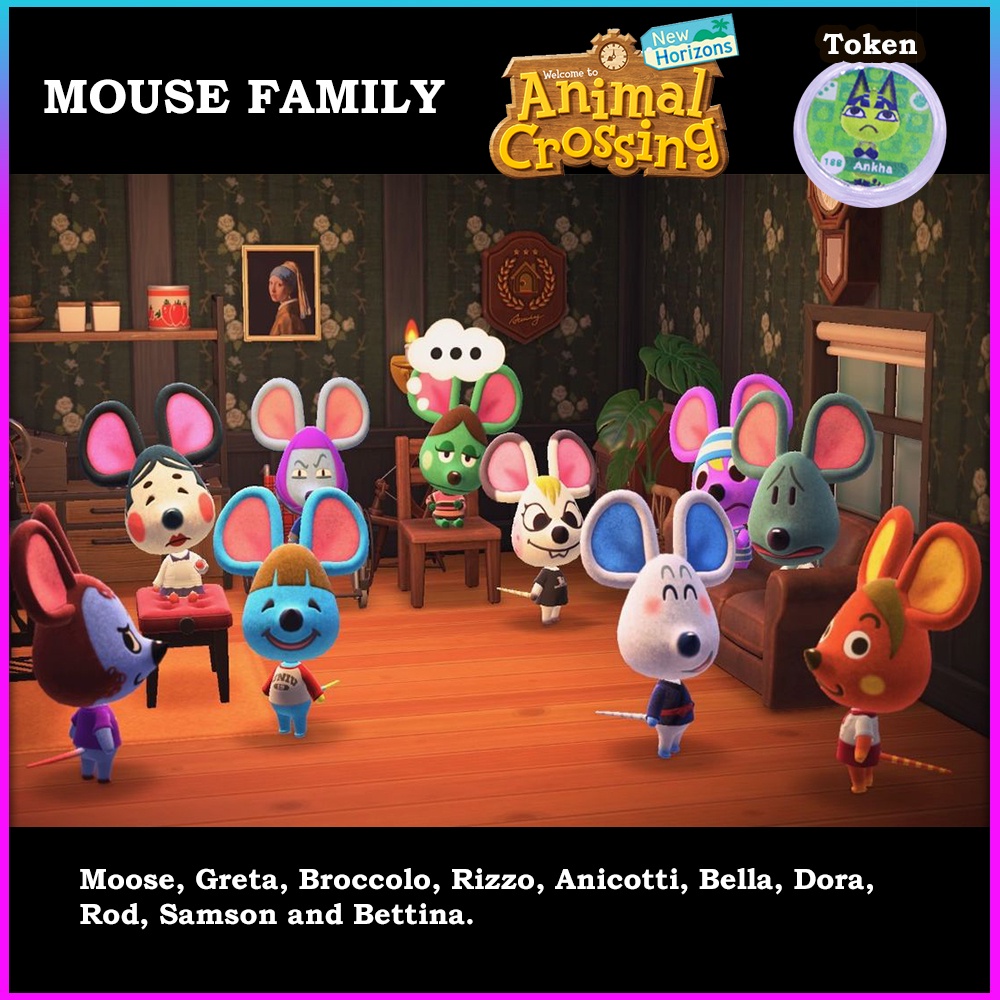 🔥 Ready Stock 🐻 Animal Crossing Amiibo Tokens Mouse Rat Greta, Broccolo ...