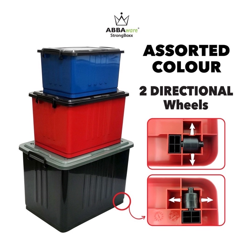 Abbaware Storage Box/Kotak Simpanan dengan roda/Storage Box with wheels ...