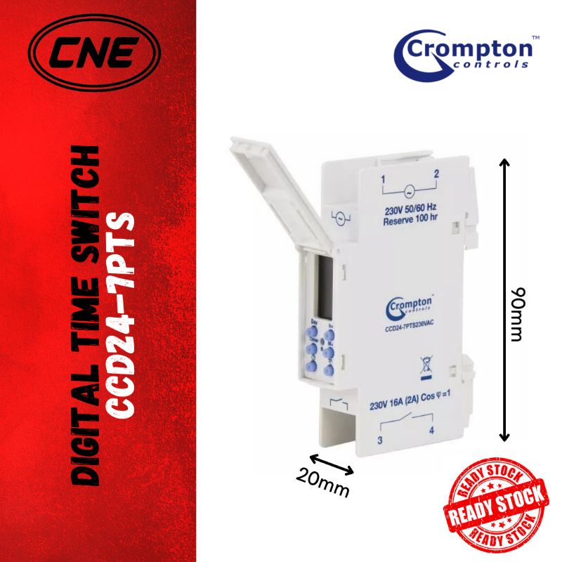 【🔥Ready Stock🔥】CROMPTON 24 HRS and 7 Days Timer Module (MCB/Din Rail ...