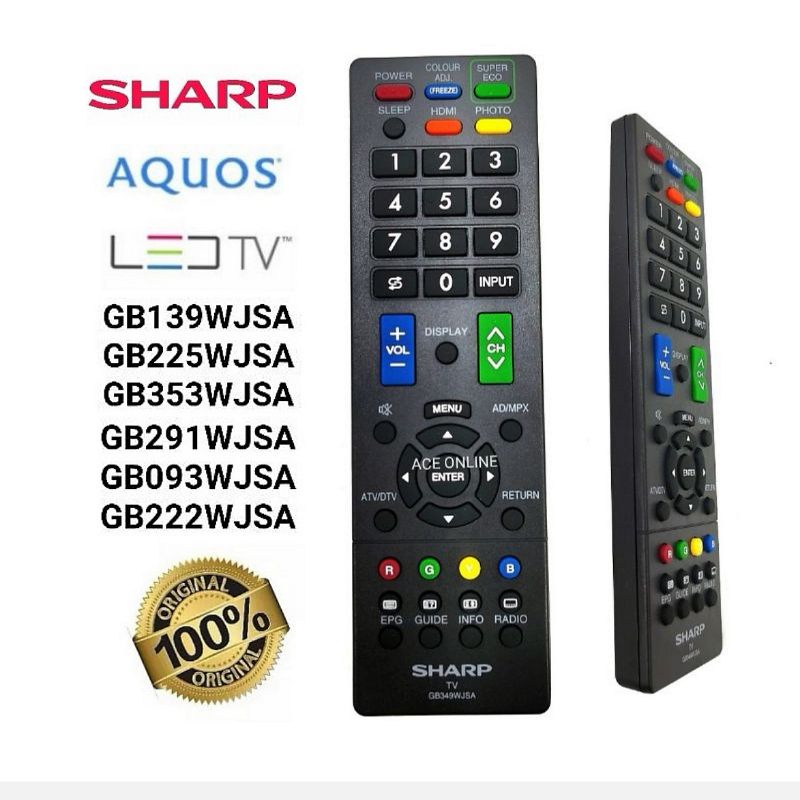 SHARP( Original)TV/LED/LCD Remote Control Replacement (GB349WJSA ...