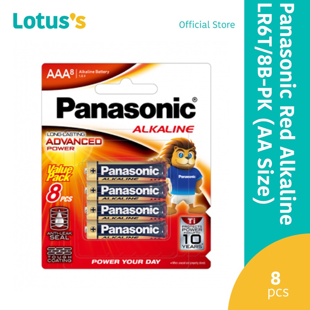 Panasonic AA Red Alkaline (LR6T/8B-PK) - 8 pcs | Shopee Malaysia