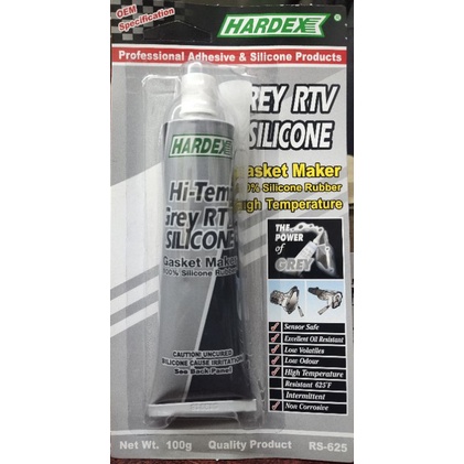 HARDEX RS625 GREY RTV SILICONE GUM GASKET MAKER 100G HI-TEMP GREY RTV ...