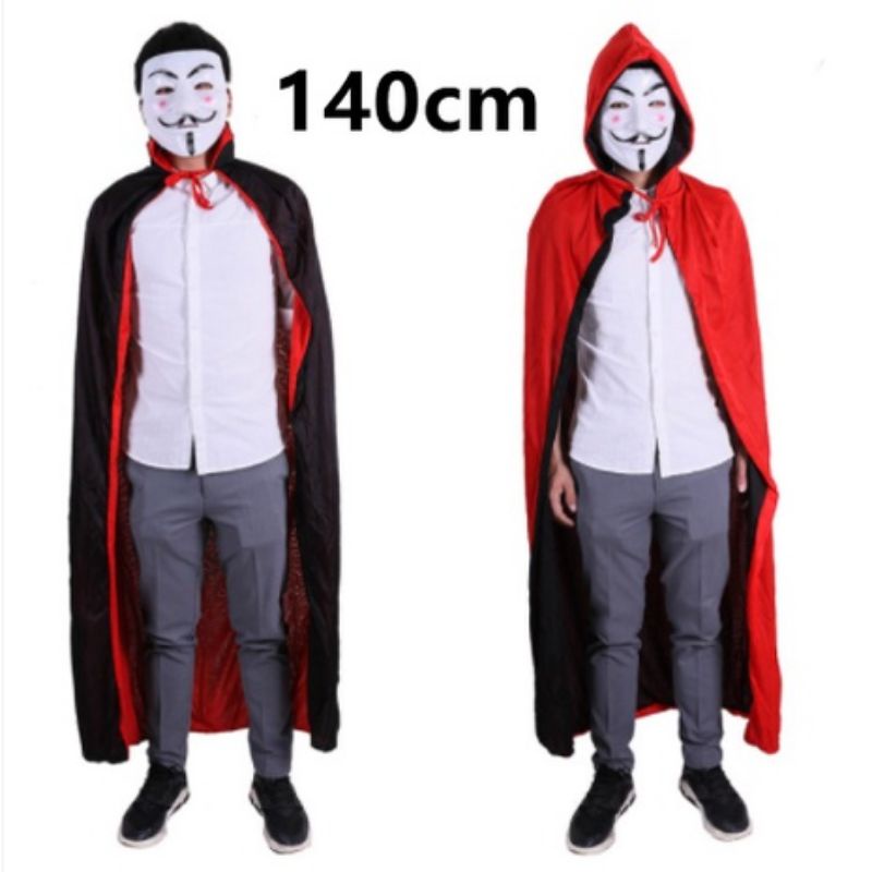 Anonymous Cape Squid Game Hacker Vampire Halloween Costume Hacker Mask ...