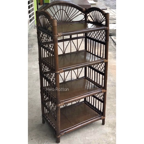 Rak almari simpanan hiasan rak rotan serbaguna rak buku / Rattan rack ...