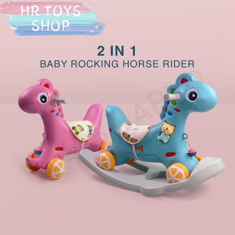 READY STOCK Baby 2 In 1 Rocking Horse Rider Push Car Rocker Pony ...