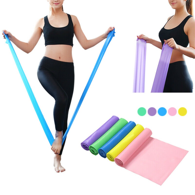 Training Elastic Exercise Rubber Yoga Pilates Stretch Resistance Band ...