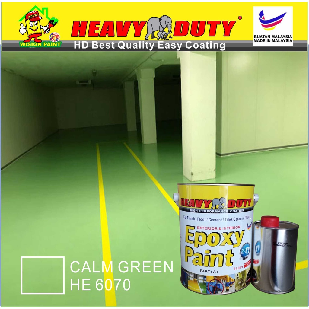 5L HEAVY DUTY EPOXY WATERPROOF FLOOR PAINT ( 5L ) [ Include Hardener ] CAT LANTAI COATING ...