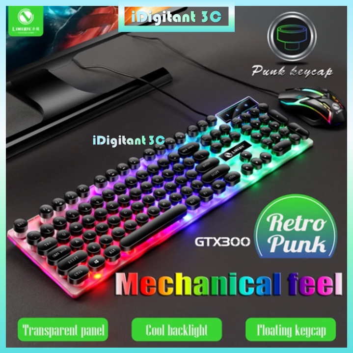 Rgb Gaming Keyboard Mouse Combo Set Computer Pc Led Backlight Usb Keyboards Backlit Papan