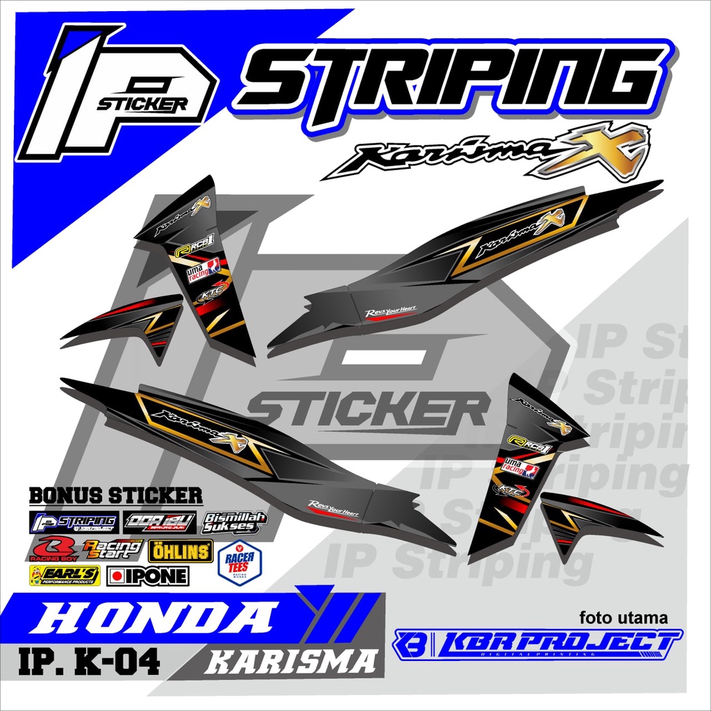 Honda KARISMA Motorcycle striping list Sticker 05 Variation Racing ...