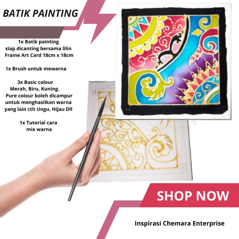 BATIK PAINTING Set Mewarna Batik Frame Art Card With Remazol Water ...