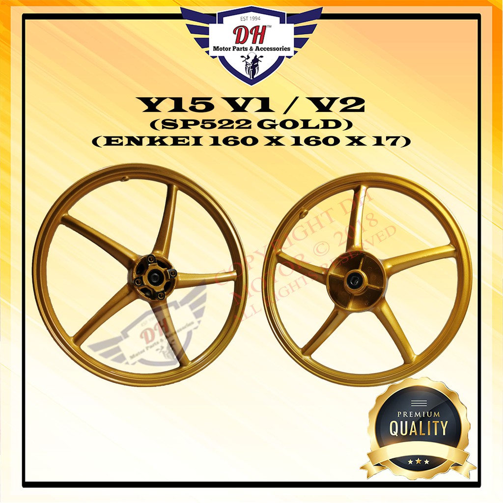 Y150 ZR V1 / V2 ENKEI FULL CHOP SPORT RIM WITH BUSH AND BEARING SP522 160 X 160 X 17 YAMAHA Y15 ...