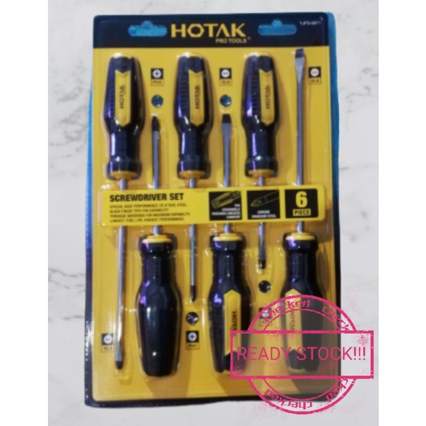 💥READY STOCK!!!💥 HOTAK PRO TOOLS SCREWDRIVER SET 6 PCS/SET YJPS-6871 ...