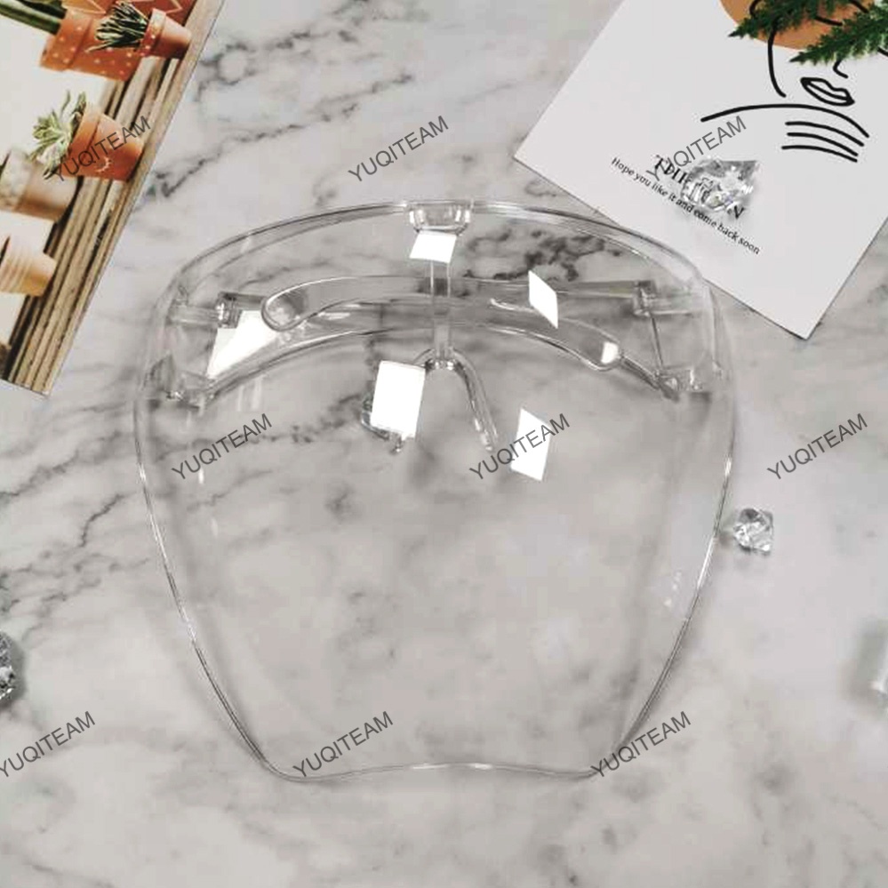 Face Shield Full Face Safety Transparent Reusable with Glasses Frame ...