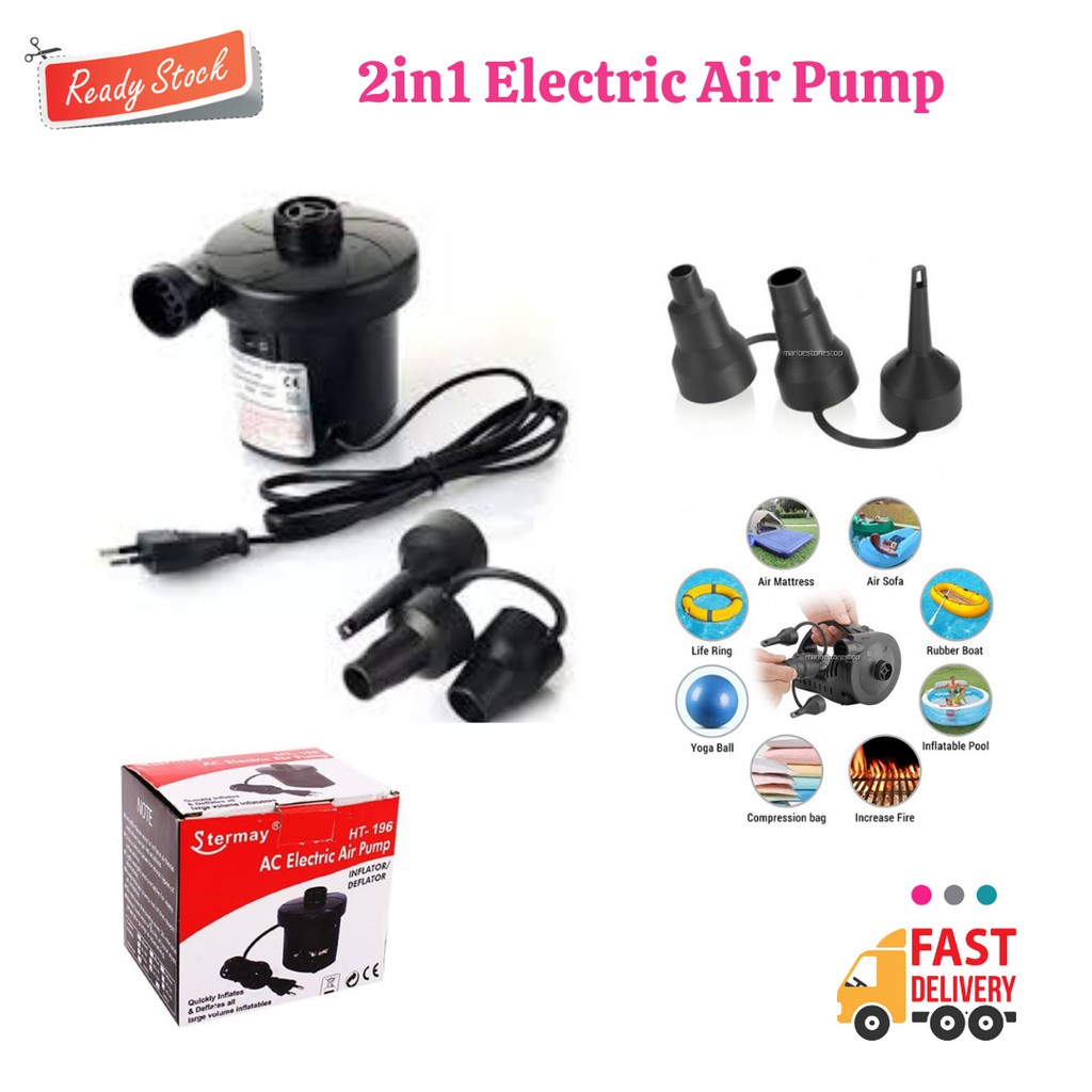 Pam Kolam Electric Air Pump Inflator Deflator Inflatable Pool Pam Kolam Renang Pam Angin ...