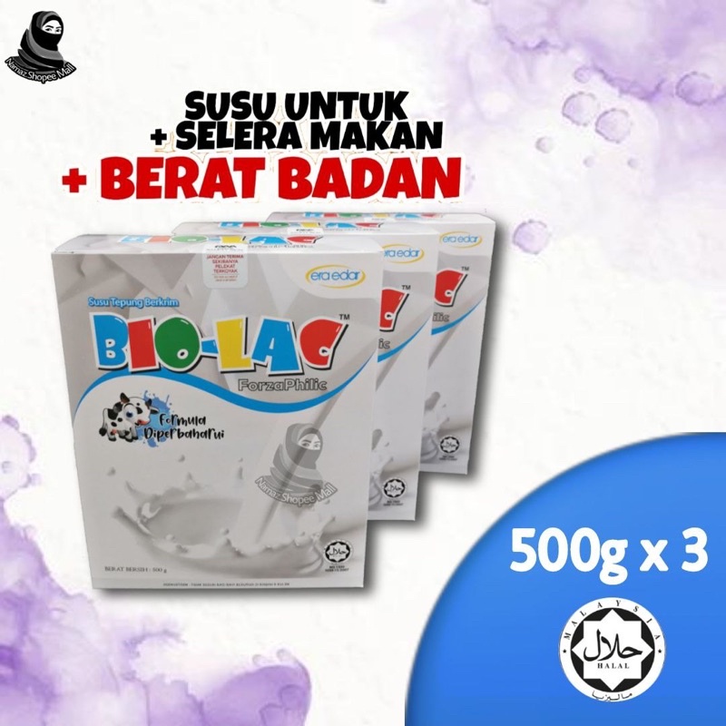 Susu BIOLAC 3Kotak Tambah Berat Badan Bayi Kanak Baby Wildan Kids ...