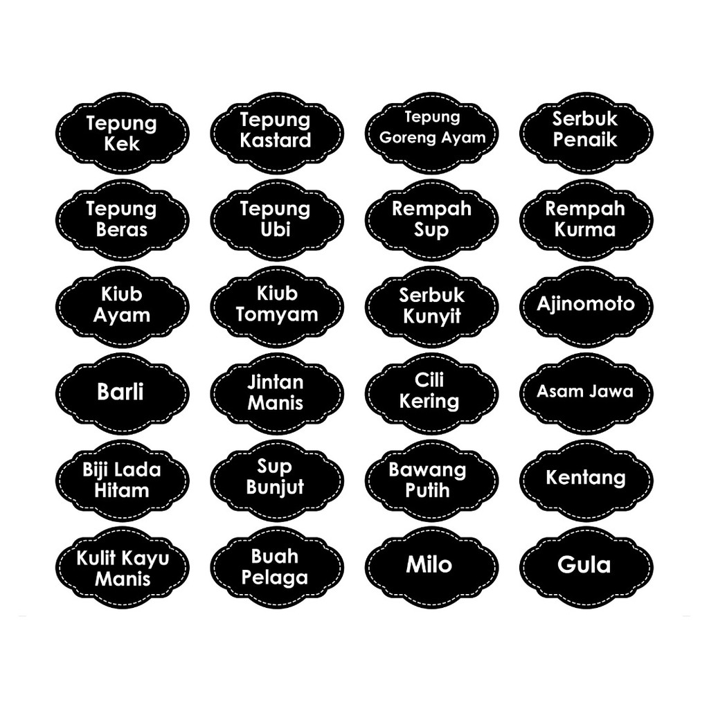 48pcs Kitchen sticker Label sticker dapur | Shopee Malaysia