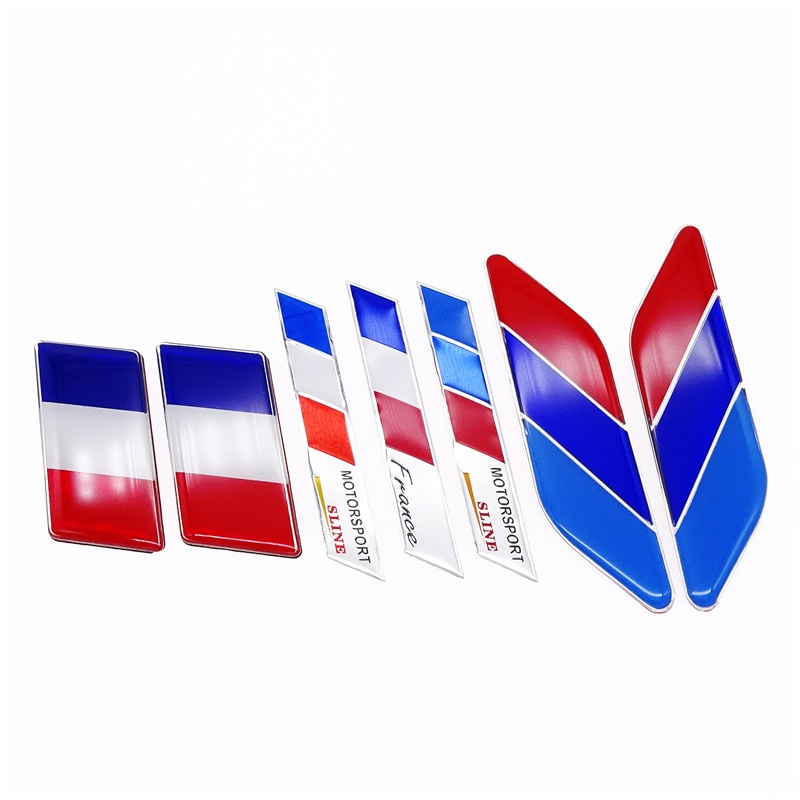 3D France Flag Emblem Car Sticker Universal Styling Decals For Peugeot ...