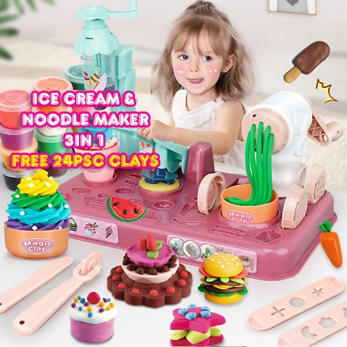Playdoh Magic Clay Ice Cream Machine Set | Shopee Malaysia