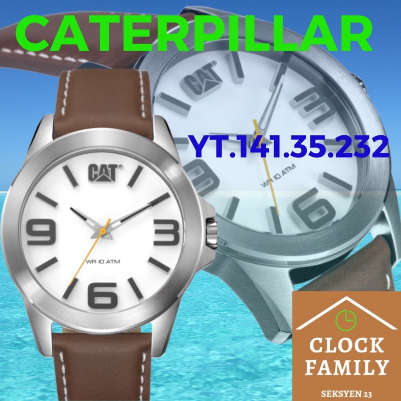 (OFFICIAL WARRANTY )CATERPILLAR YT BROWN LEATHER YT.141.35.232 CAT ...