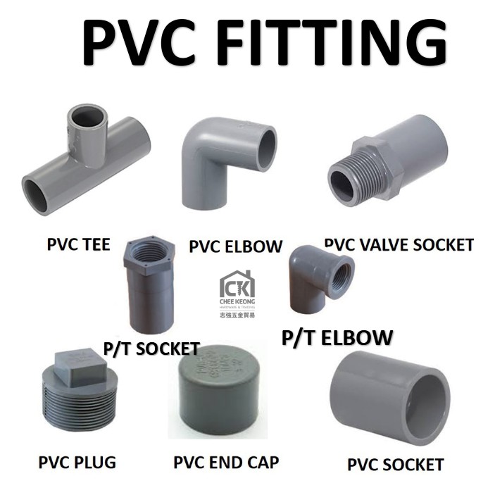 PVC Pipe Fitting Connector Socket Elbow Tee Valve Plug End Cap PT ...