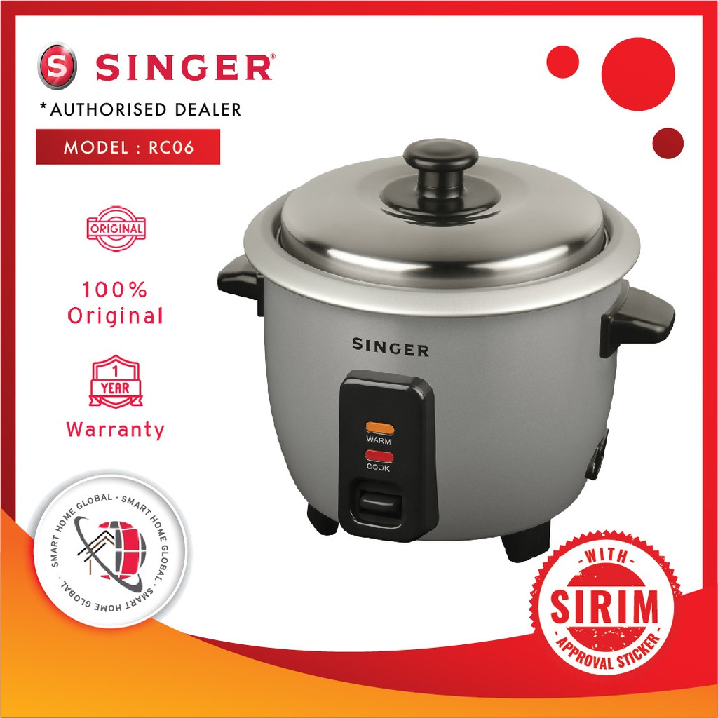 Singer RC06 -0.6L Rice Cooker *Ready Stock & Bubble Wrap* | Shopee Malaysia