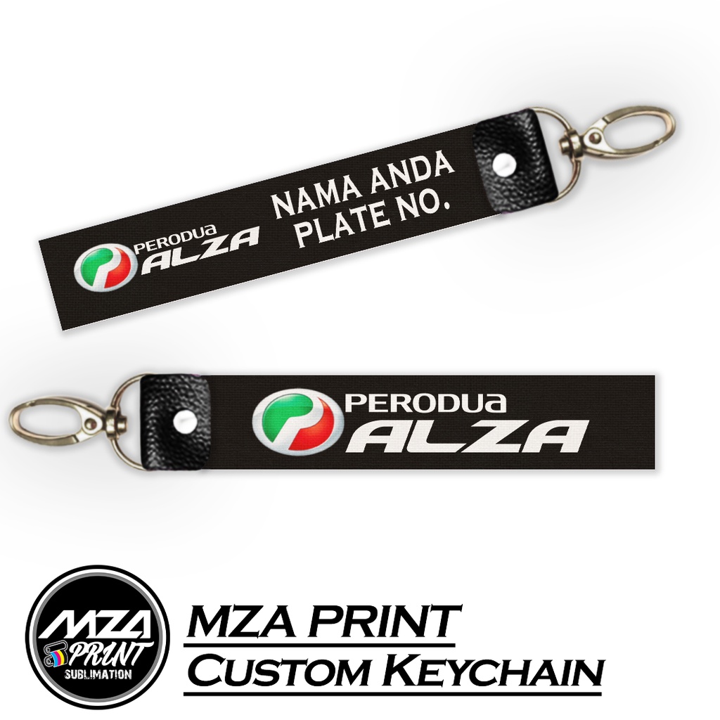 PERODUA ALZA CUSTOM NAME KEYCHAIN | Custom Nama Dan No Plate Kereta ...