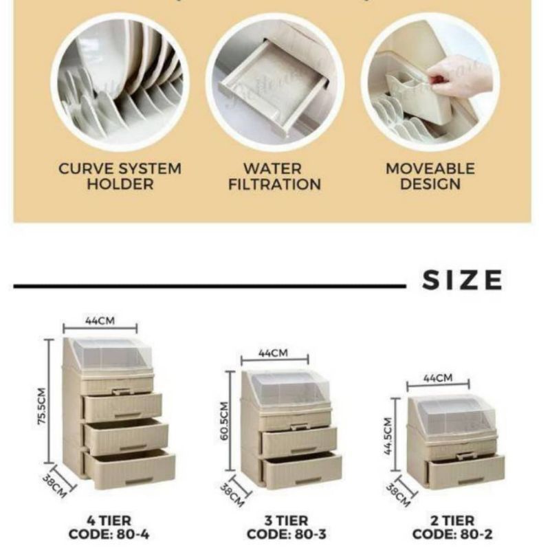 Betterware Dish Drainer with Drawer / rak pinggan bertutup 80-2/80-3/80 ...