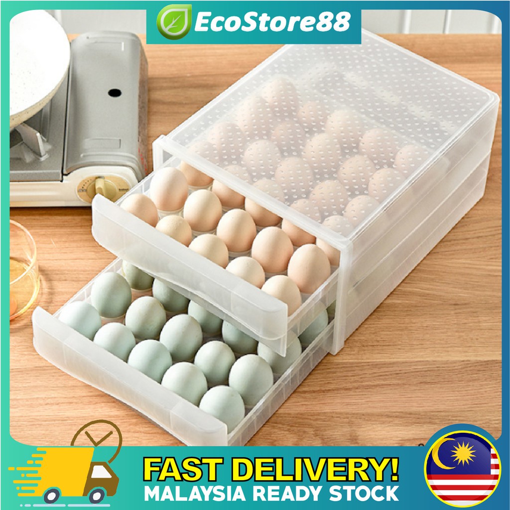 30/60 Stackable Plastic Egg Storage Box With Drawer Type Design For ...