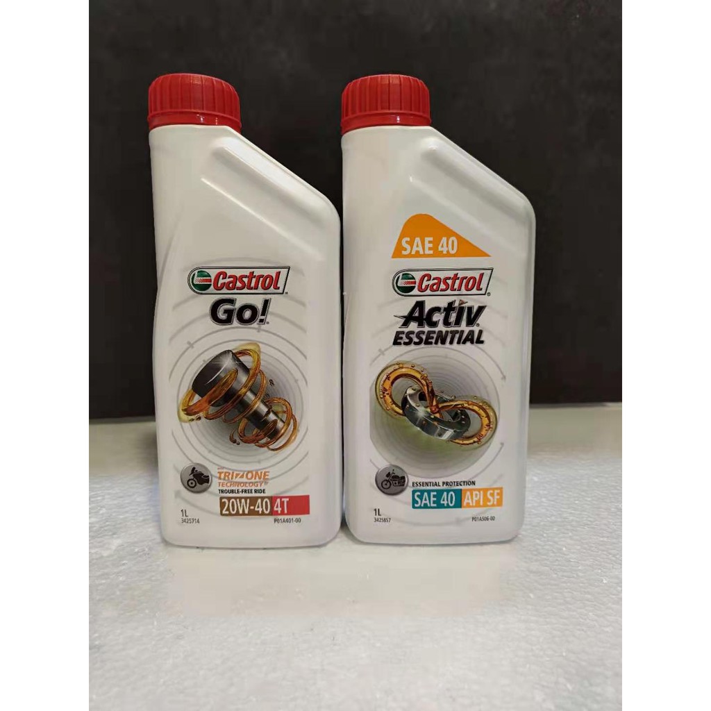 CASTROL GO 4T 20W-40 / CASTROL ACTIV ESSENTIAL SAE 40 100% ORIGINAL ...