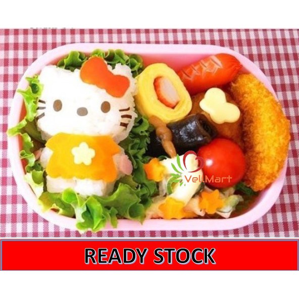 DIY 3D Hello Kitty Bento Rice Mold Sushi Mould Kits Tool Set创意含表情器 Hello kitty凯蒂猫萌寿司饭团DIY模具 套装料理 ...