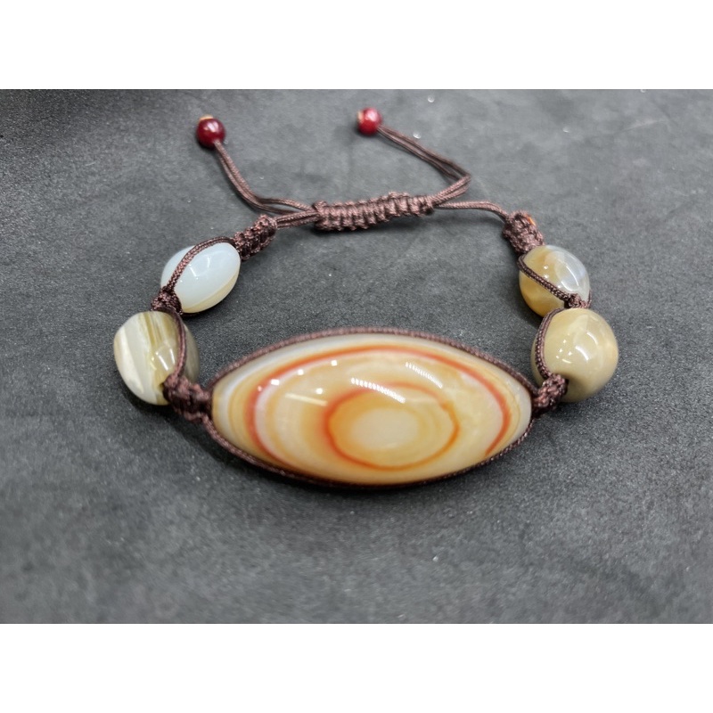 D7036 Natural Raw Ore/Nine-Shale Dzi Beads Hand Bracelet Movable ...