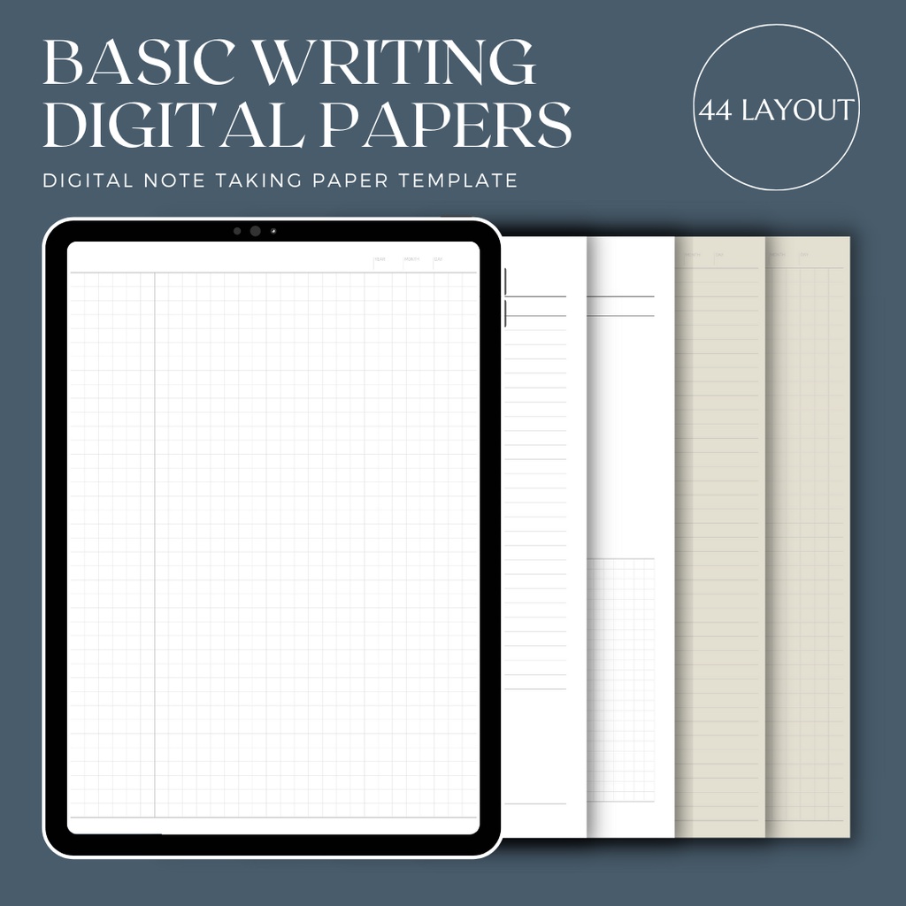 Basic Writing Digital Note Taking Printable Paper Template 44 Layout ...