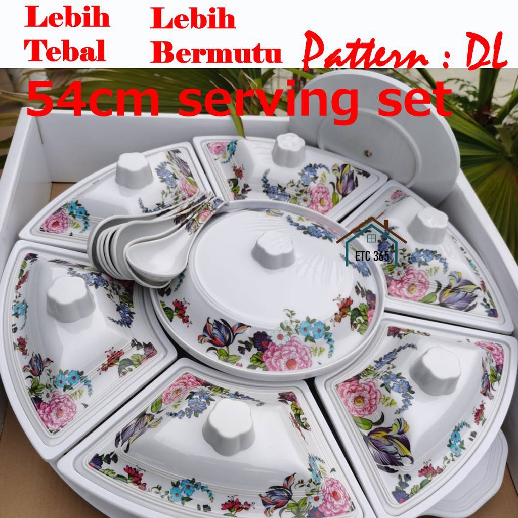 Melamine 54cm Rotating Buffet Set Kenduri 23Pcs Party Serving Set ...