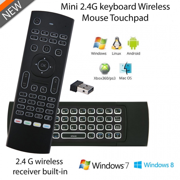 MX3 2.4GHz Wireless airmouse With Backlight Fly Air Mouse Keyboard ...